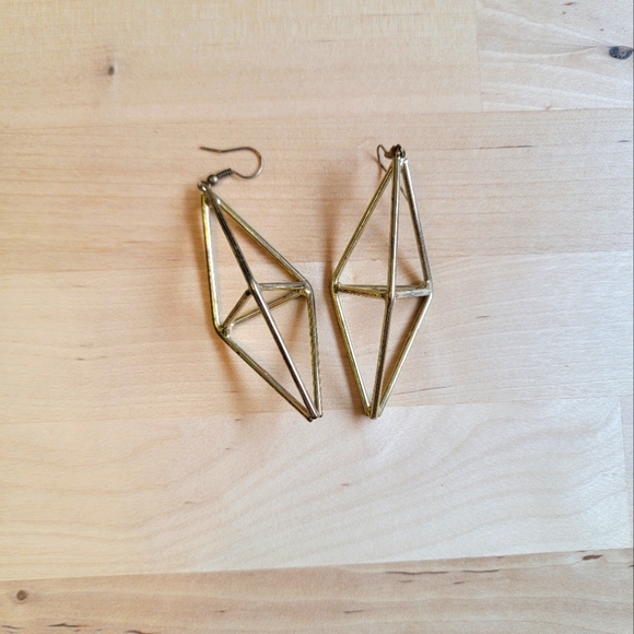 Jewelry | Gold Triangle Cage Earrings | Poshmark
